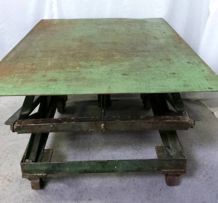 Height Variable Industrial Scissors Table For Sale at 1stDibs