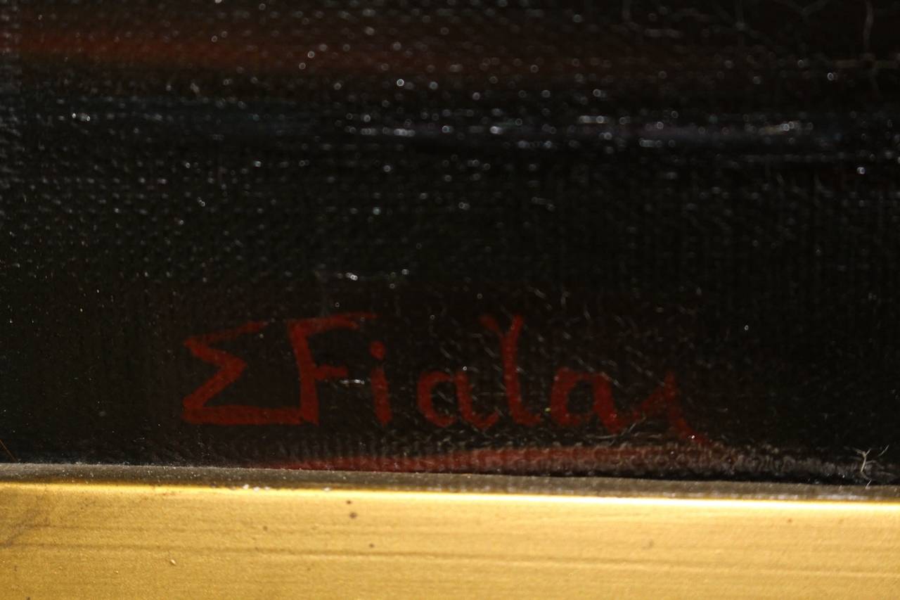 Art Deco Vintage Painting Oil on Canvas Field Flowers by Emil Fiala ...