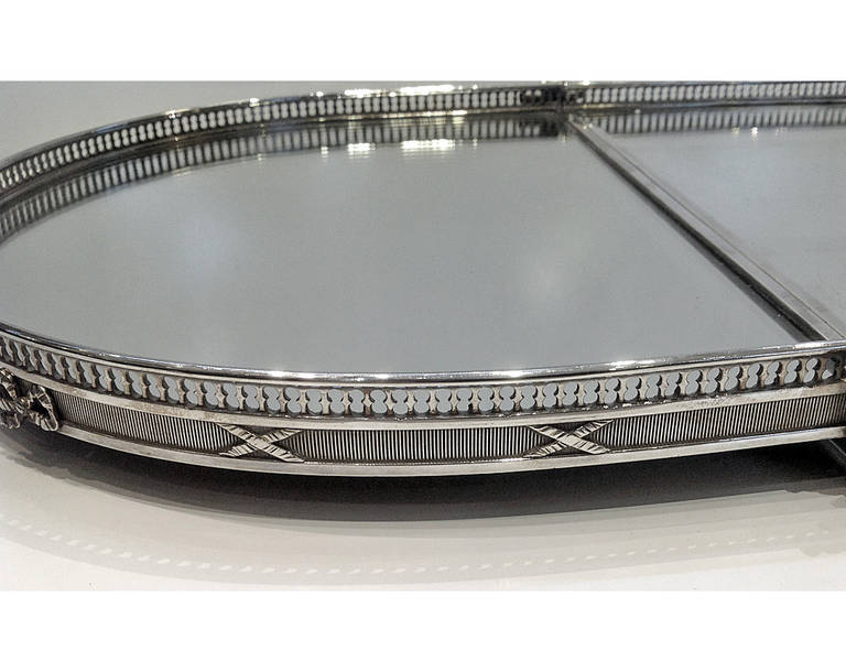 19th Century French Silver Plate Mirror Plateau Centerpiece, circa 1860 ...
