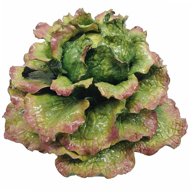 Harvest Cabbage, Porcelain Objet d'art for centerpiece or table display ...