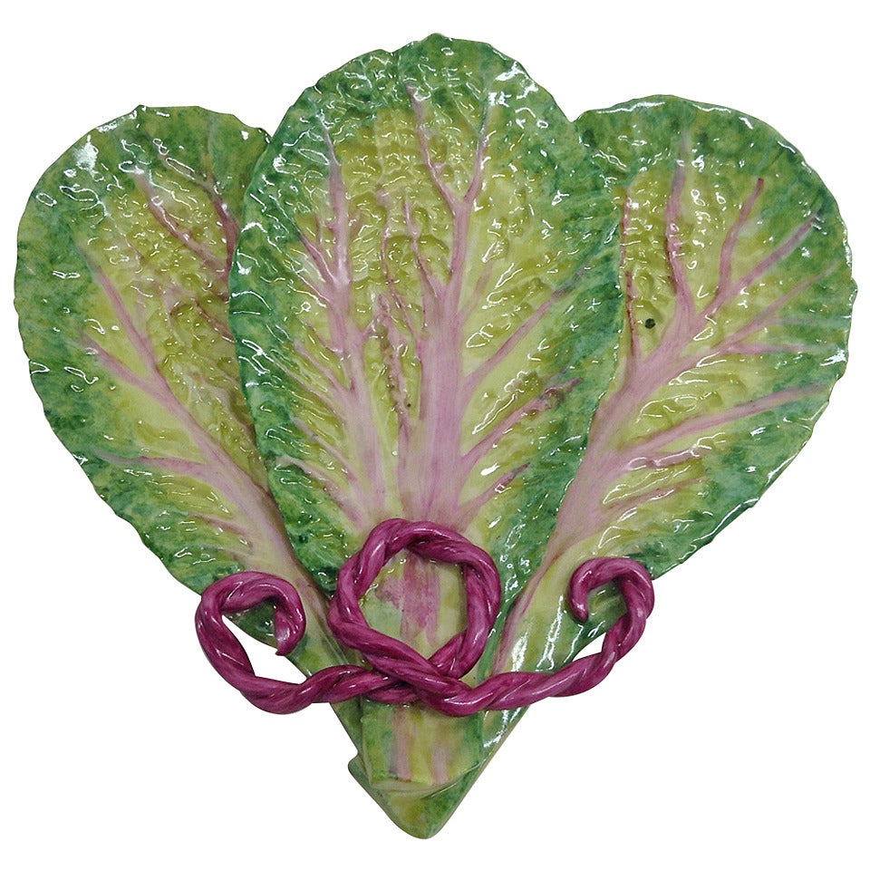Porcelain Cabbage Leaves Pin Dish For Sale at 1stDibs