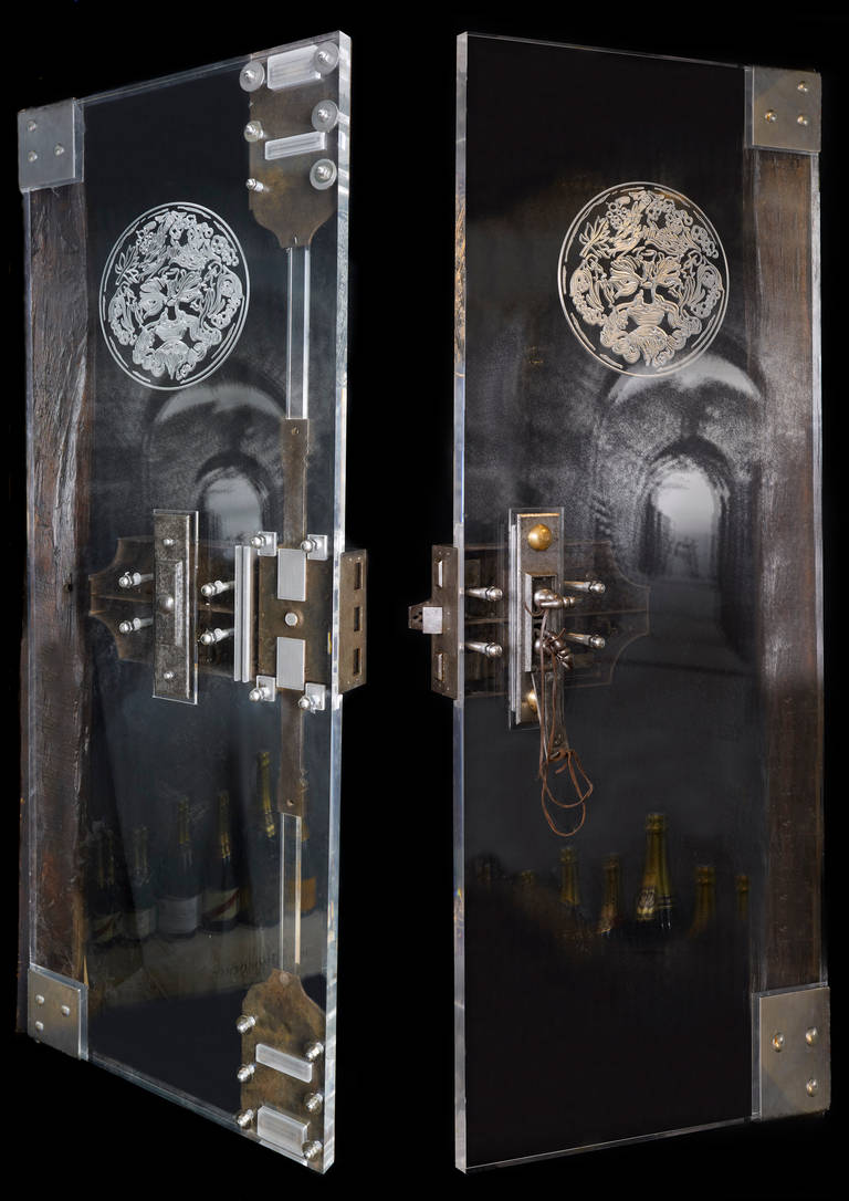 Exceptional Lucite Doors with 18th Century Secret Lock at 1stDibs