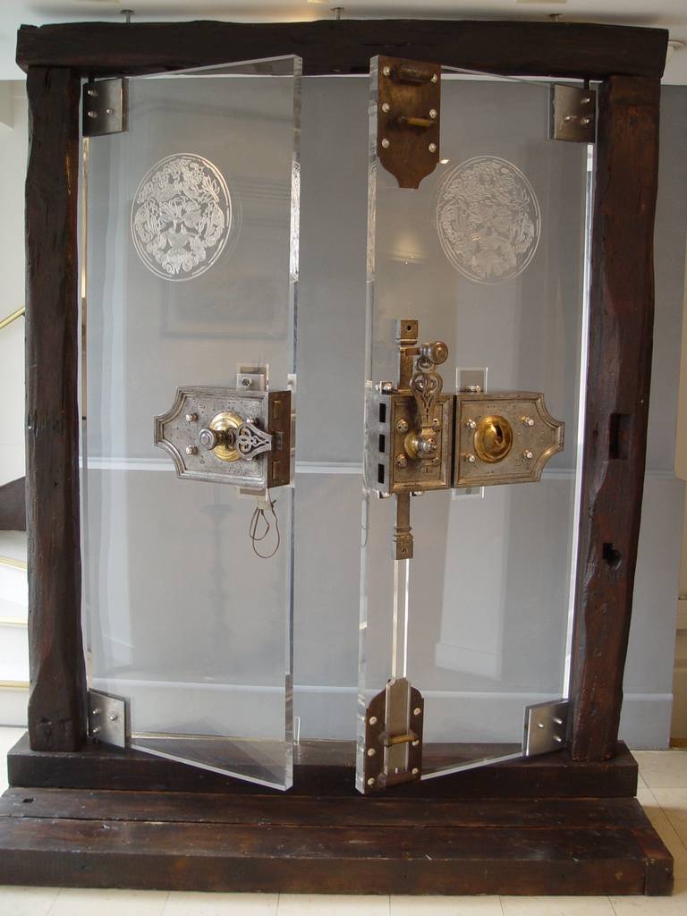 Exceptional Lucite Doors with 18th Century Secret Lock at 1stDibs