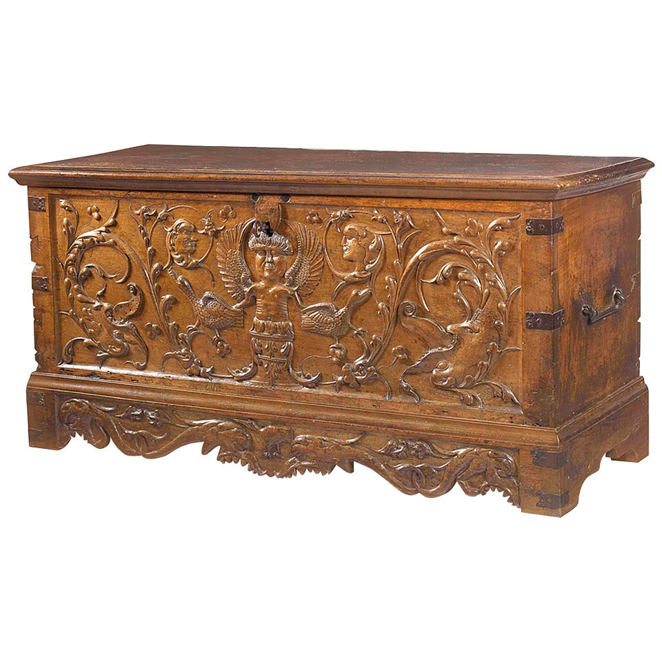 Walnut French Renaissance Chest with Rich Patina For Sale at 1stDibs
