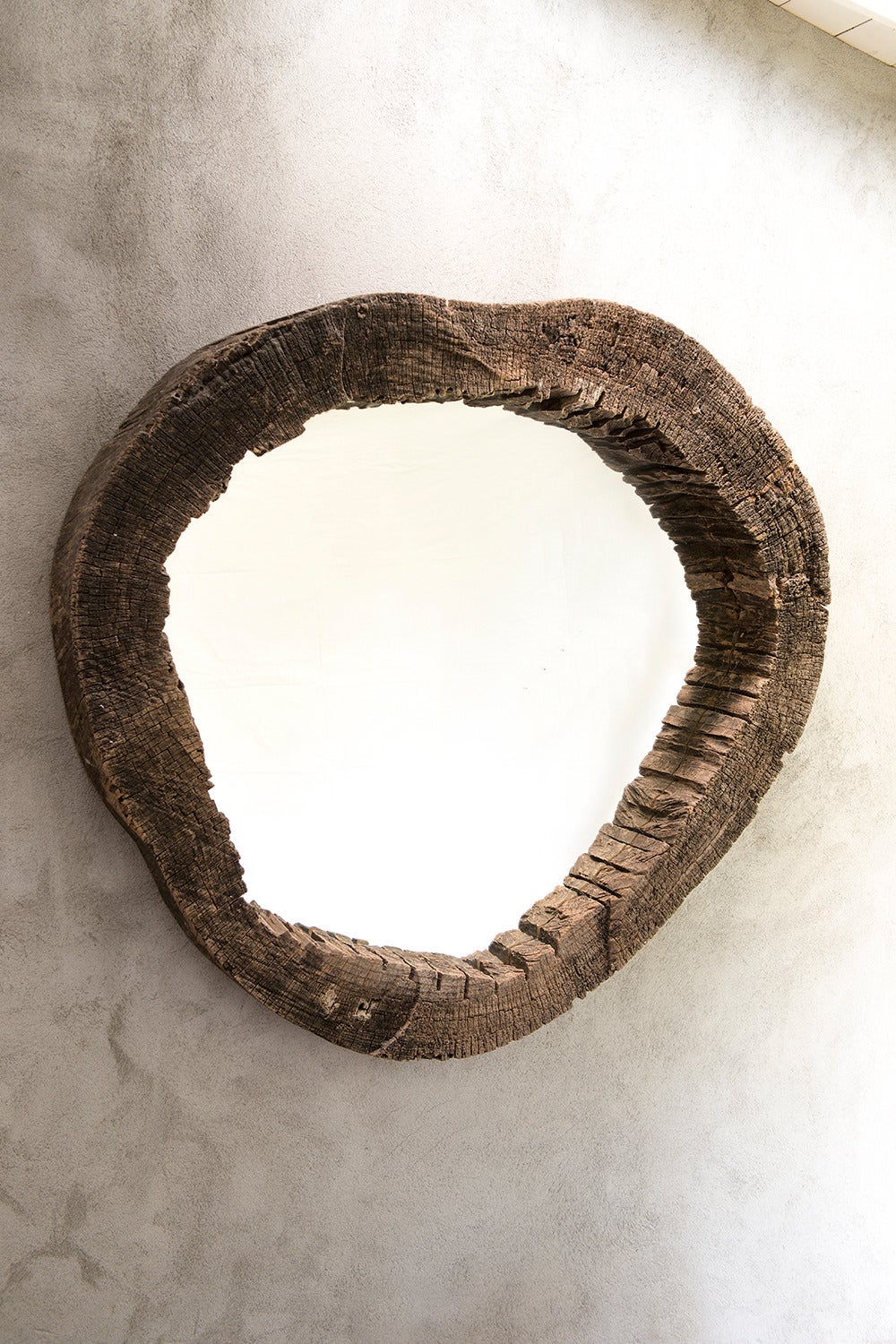 Mud Mirror Made Out of a Very Large, Hollowed-Out Trunk For Sale at 1stDibs