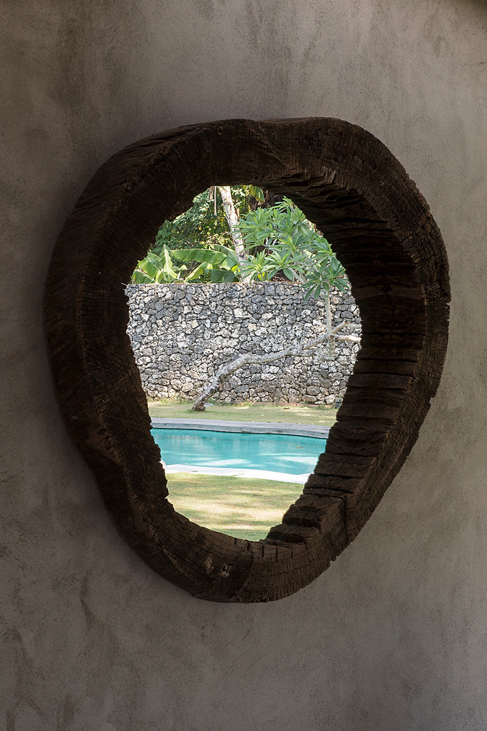 Mud Mirror Made Out of a Very Large, Hollowed-Out Trunk For Sale at 1stDibs