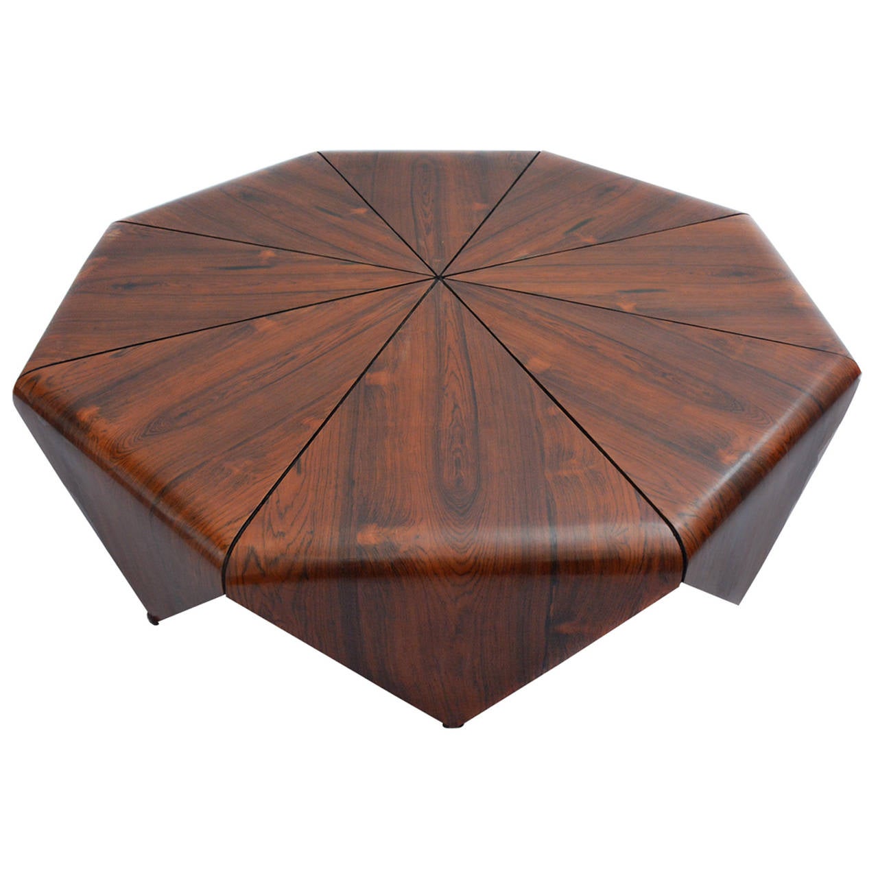 "Petalas" Octagonal Brazilian Jacaranda Coffee Table For Sale at 1stDibs