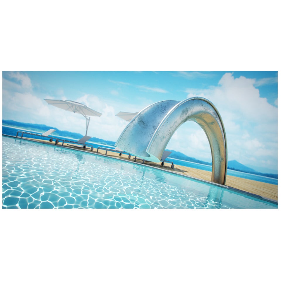 Shoot Pool Slide in Its Most Subtle and Sculptural Form For Sale at 1stDibs