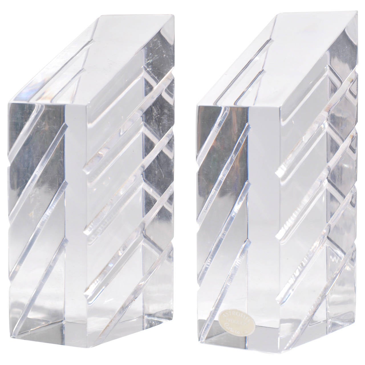 Pair of Lucite Sculptural Bookends at 1stDibs