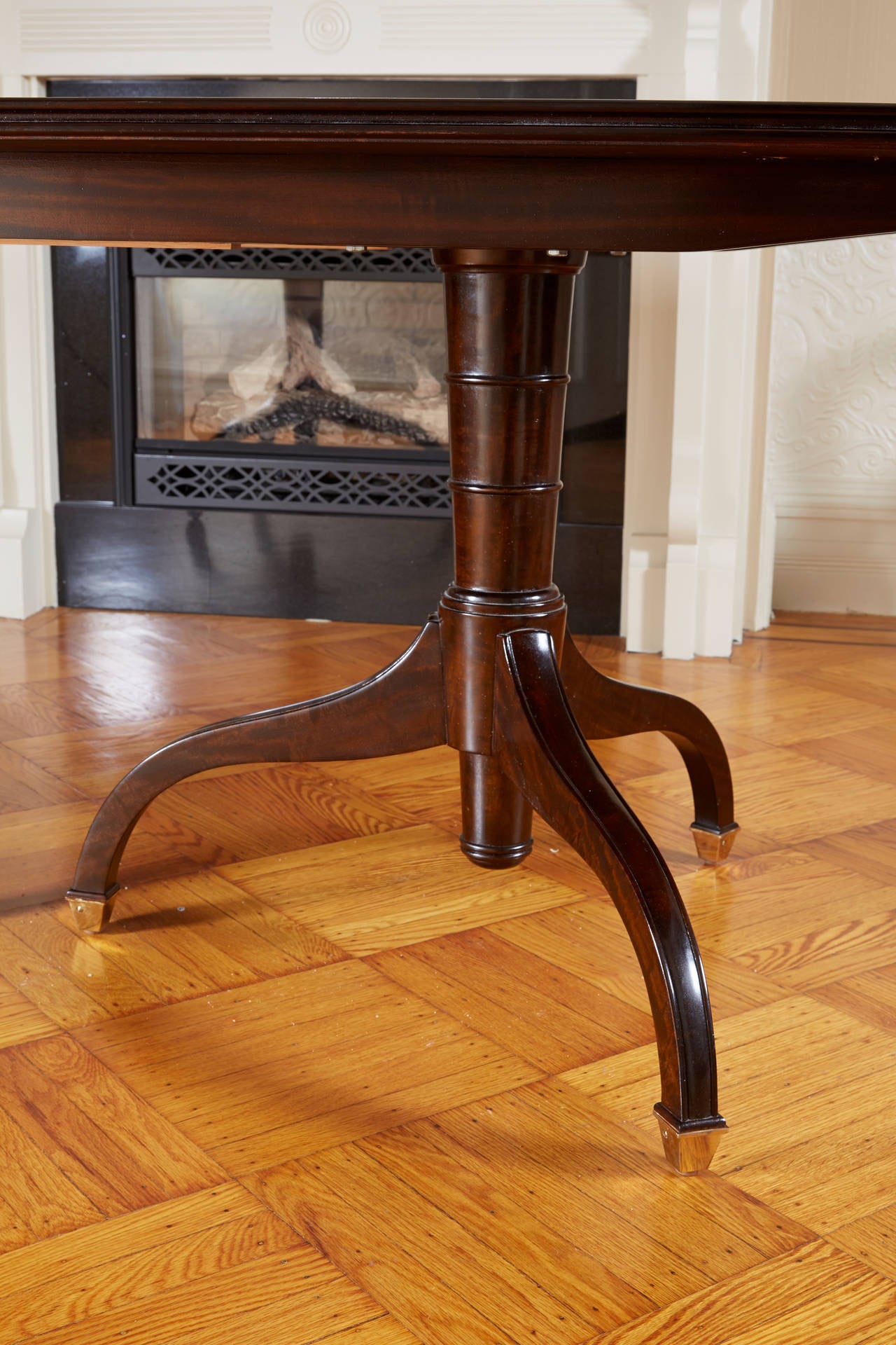 Regency Style Mahogany Extending Two-Pedestal Table at 1stDibs