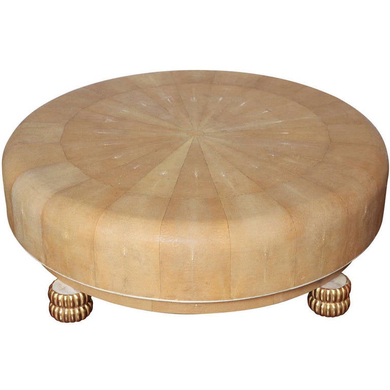 Stunning Shagreen Ottoman Cocktail Table For Sale at 1stDibs