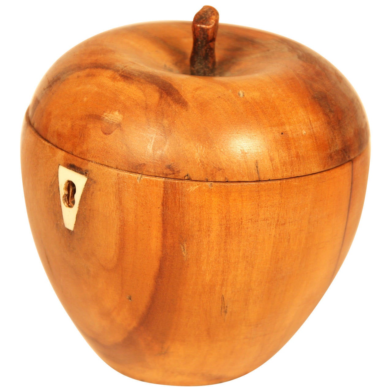 19th Century Apple-Wood Carved Tea Caddy at 1stDibs