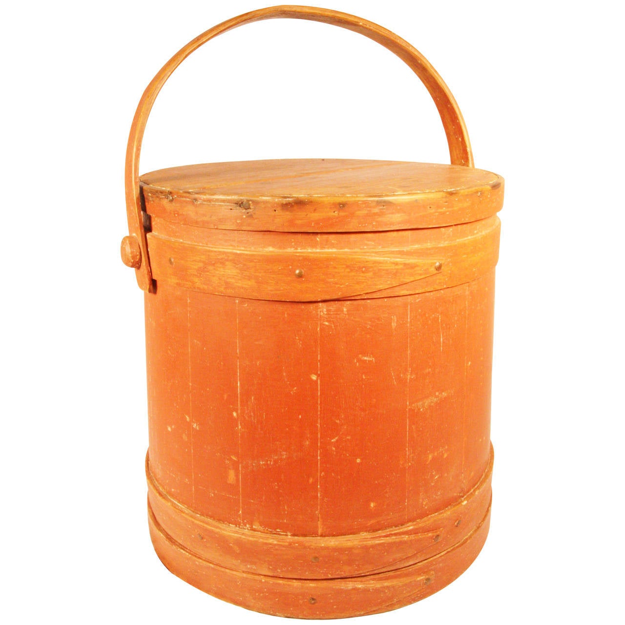19th Century Softwood Red Painted Firkin For Sale at 1stDibs