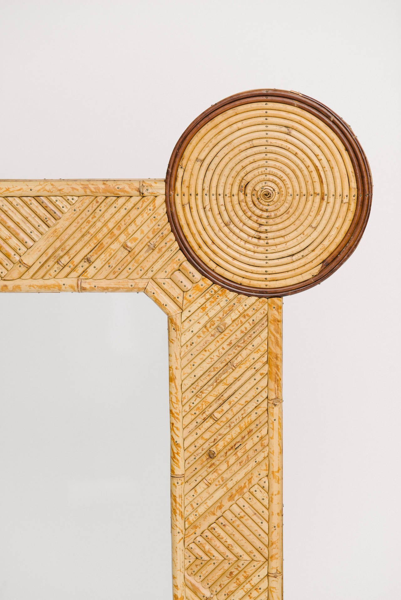 Midcentury Bamboo Framed Mirror at 1stDibs