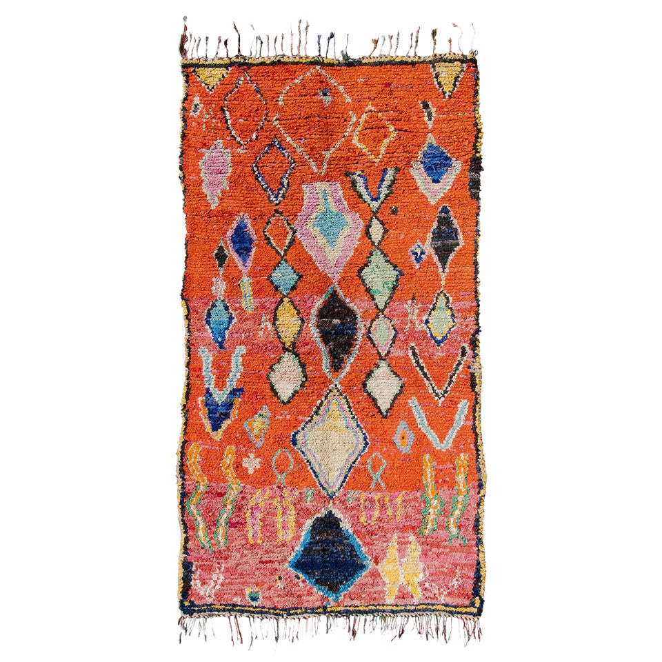 Vintage Moroccan Boucherouite Carpet at 1stDibs