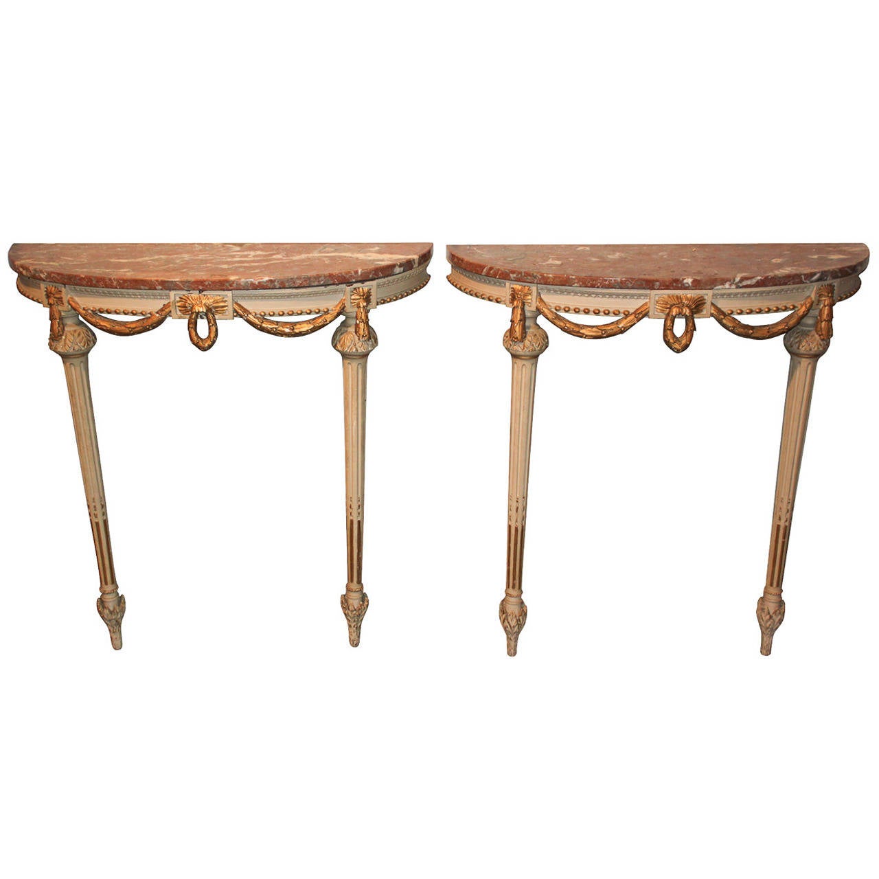 Pair of Petite French Consoles at 1stDibs