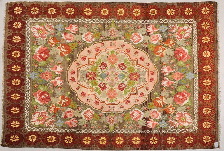 Floral Vintage Kilim Rug Like a Garden For Sale at 1stDibs | authentic ...