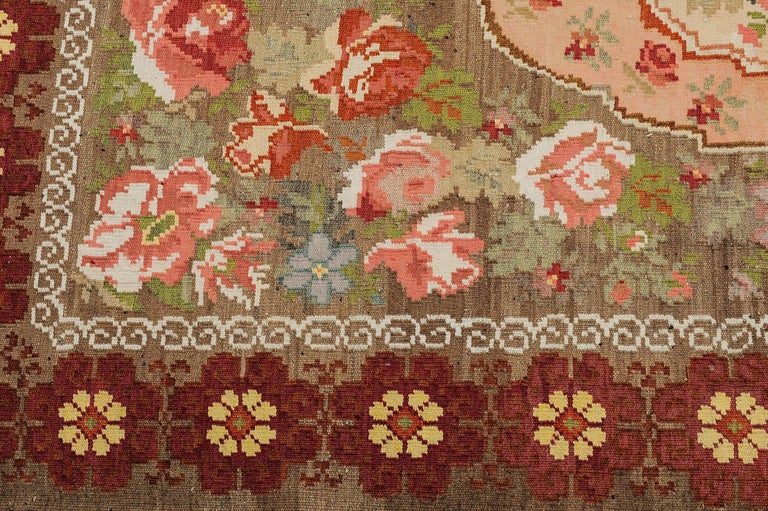 Floral Vintage Kilim Rug Like a Garden For Sale at 1stDibs | authentic ...