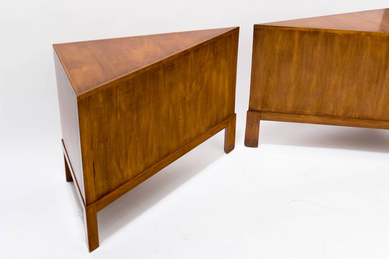 Pair of Custom Made Wedge Shaped Side Tables at 1stDibs | wedge shaped ...