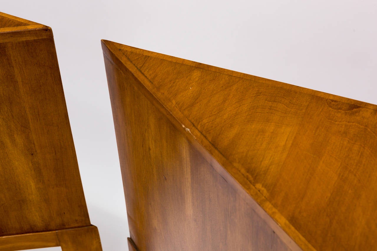 Pair of Custom Made Wedge Shaped Side Tables at 1stDibs | wedge shaped ...