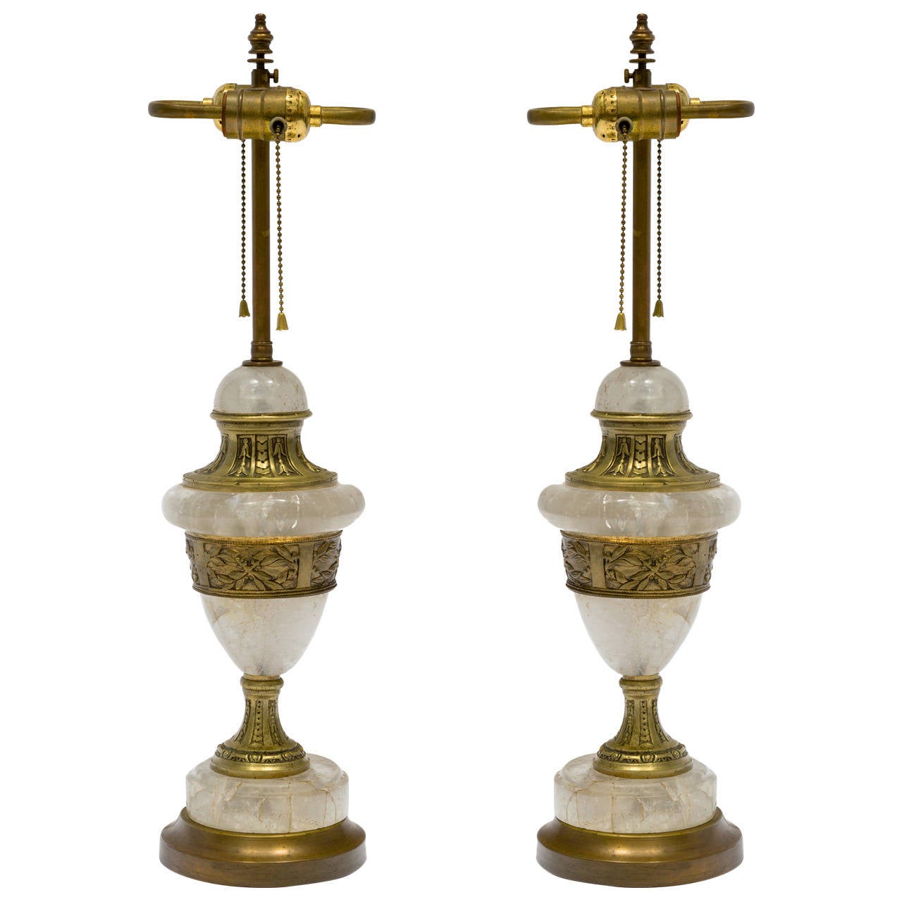 Pair of Unique Rock Crystal Table Lamps at 1stdibs