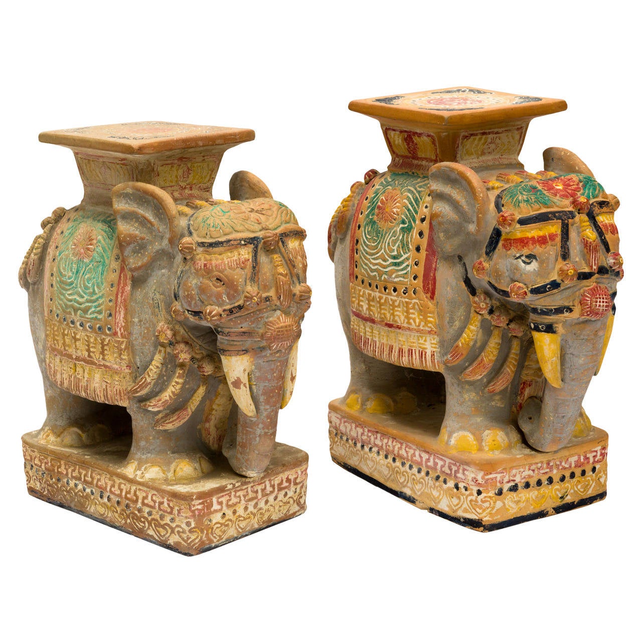 Unglazed Ceramic Elephant Table. One available. at 1stDibs