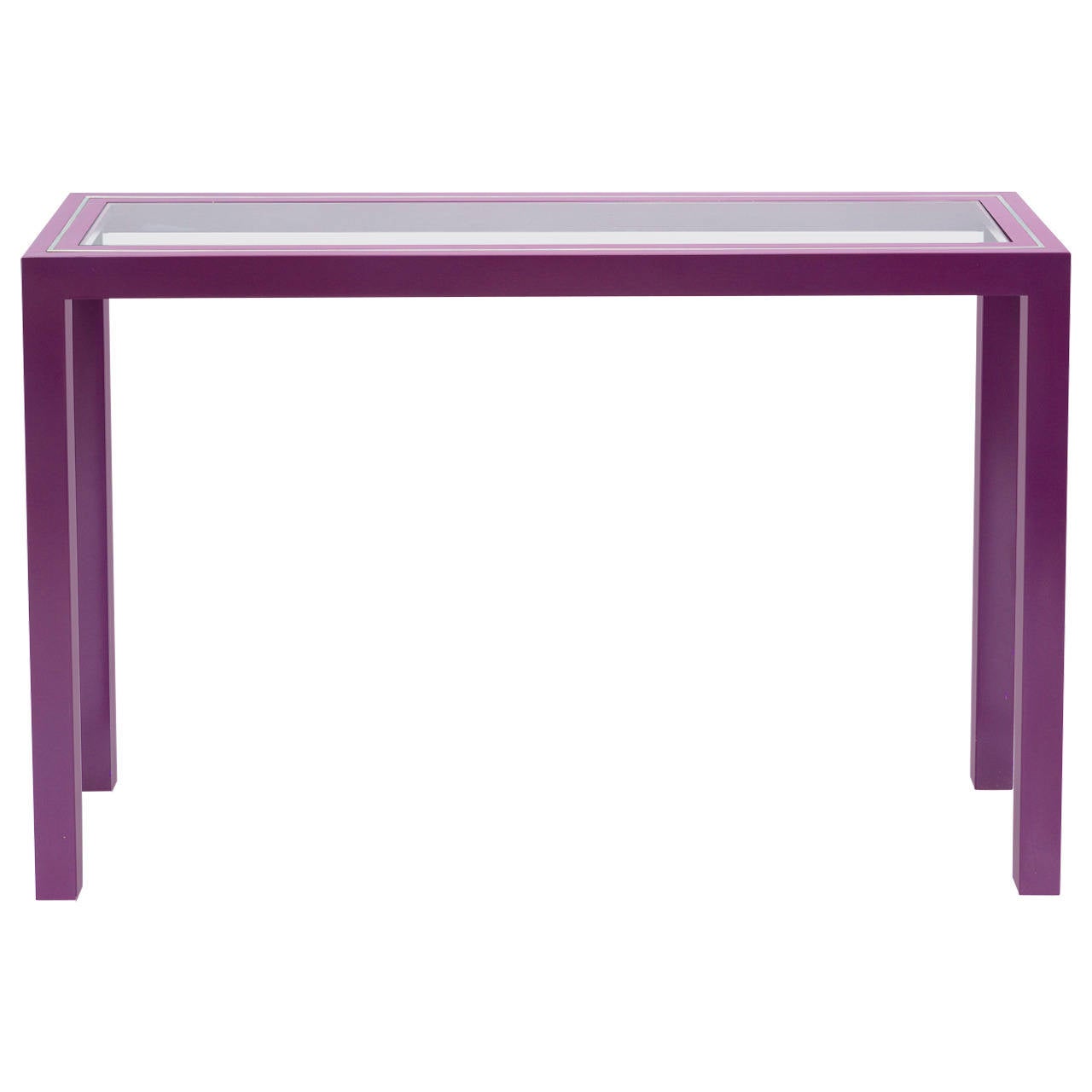 Hollywood Regency Style Purple Lacquered Console Table For Sale at 1stDibs