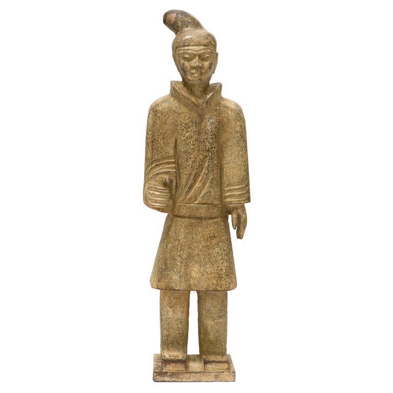 Carved Stone Asian Guard Statue at 1stDibs | asian statue