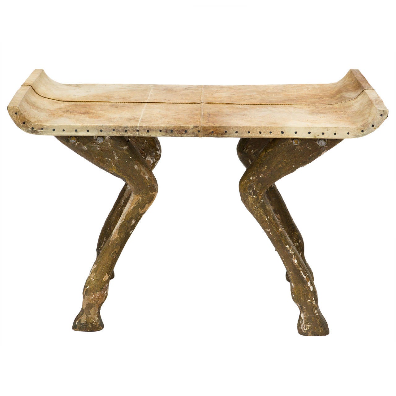 Goat Skin Bench at 1stDibs