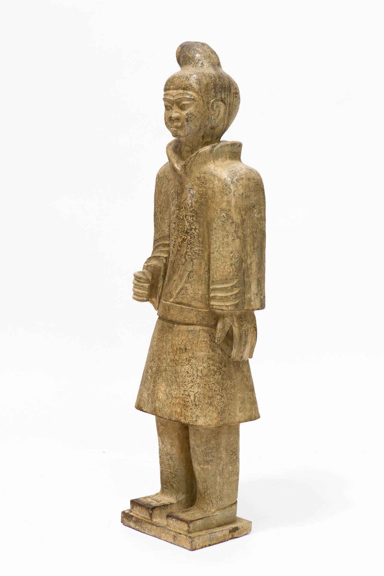 Carved Stone Asian Guard Statue at 1stDibs | asian statue