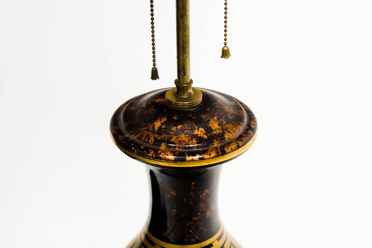 Pair of Greek Key Glass Table Lamps at 1stDibs