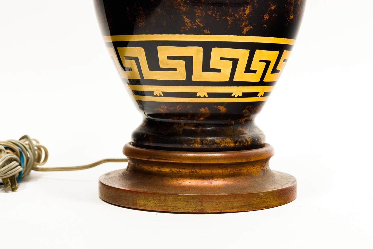 Pair of Greek Key Glass Table Lamps at 1stDibs