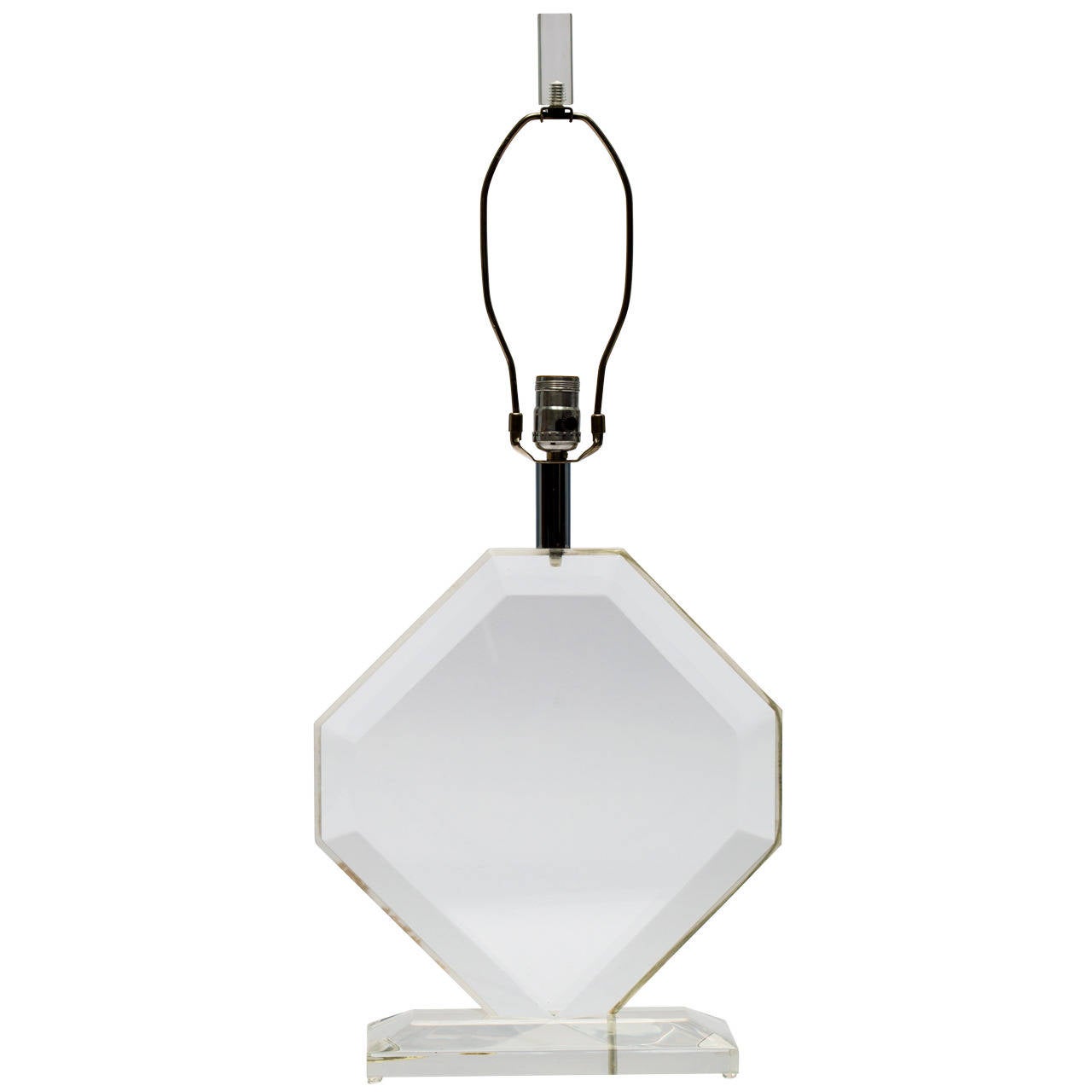 Octagonal Shaped Lucite Table Lamp For Sale at 1stDibs