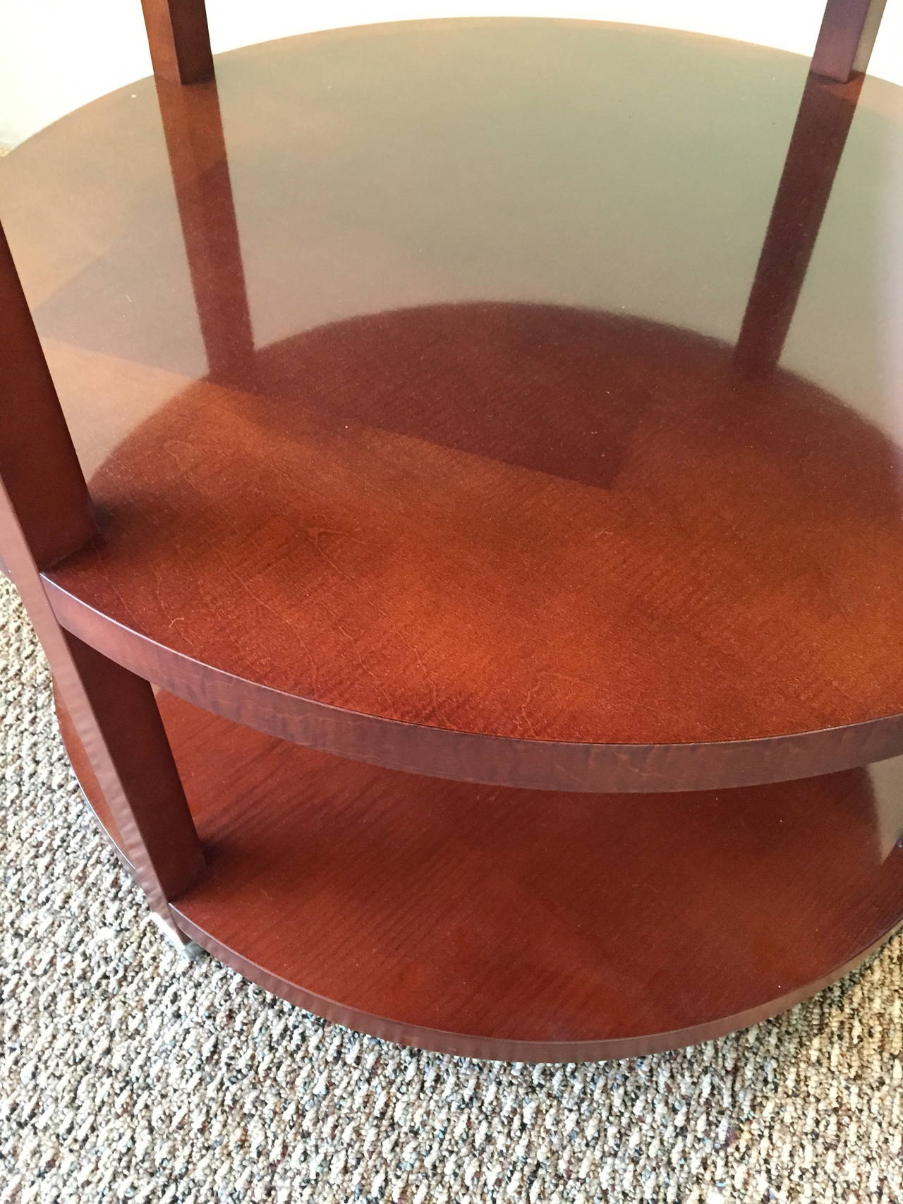 Pair of Barbara Barry for Baker Round, Tiered End Tables at 1stDibs