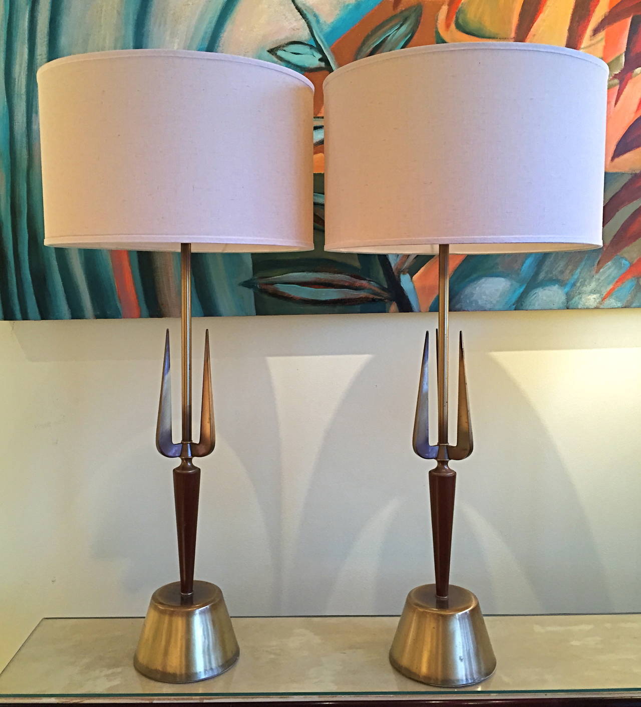 Pair of Atomic Table Lamps by Rembrandt For Sale at 1stDibs