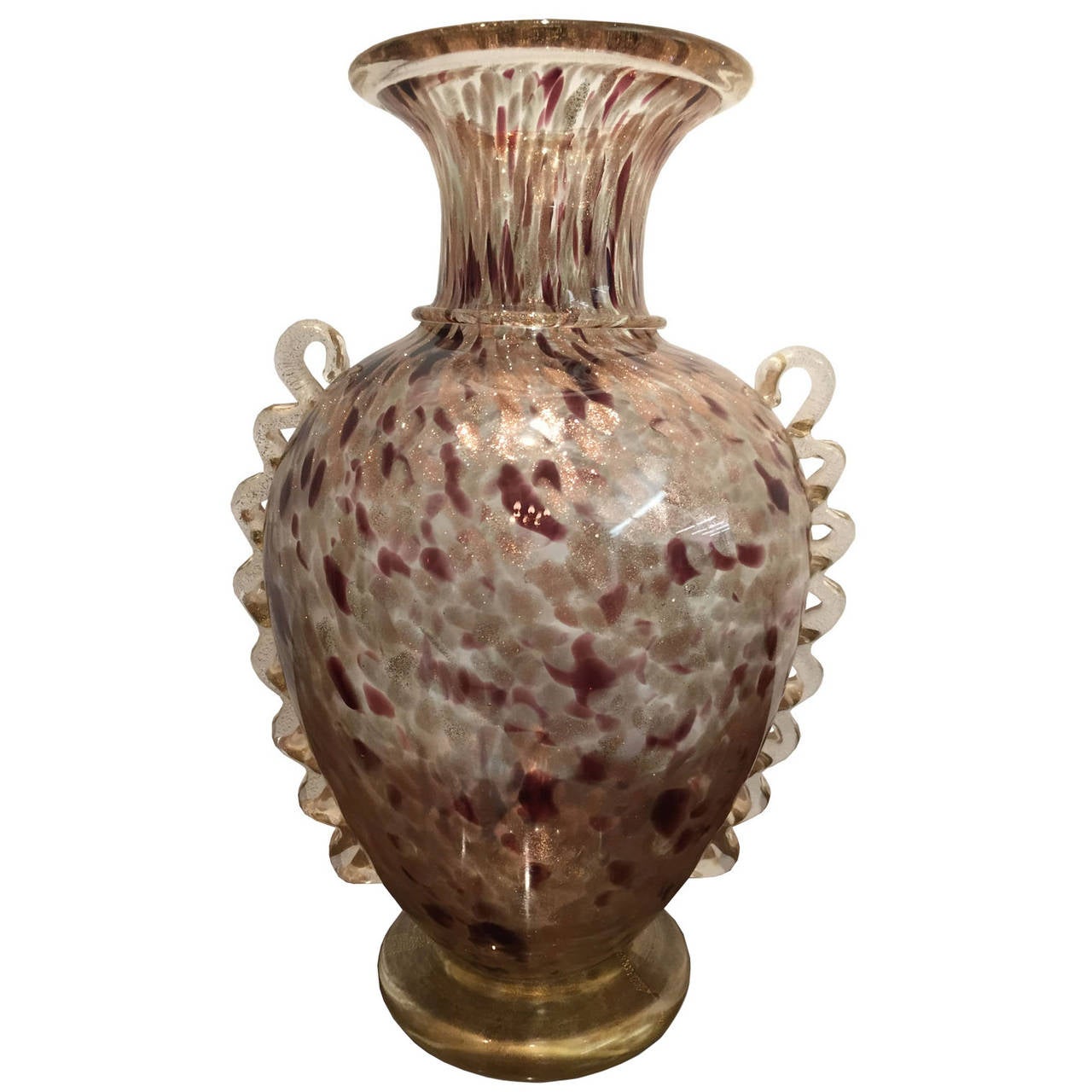Vetreria Murano Arte Glass Vase by Mario Gambaro at 1stDibs