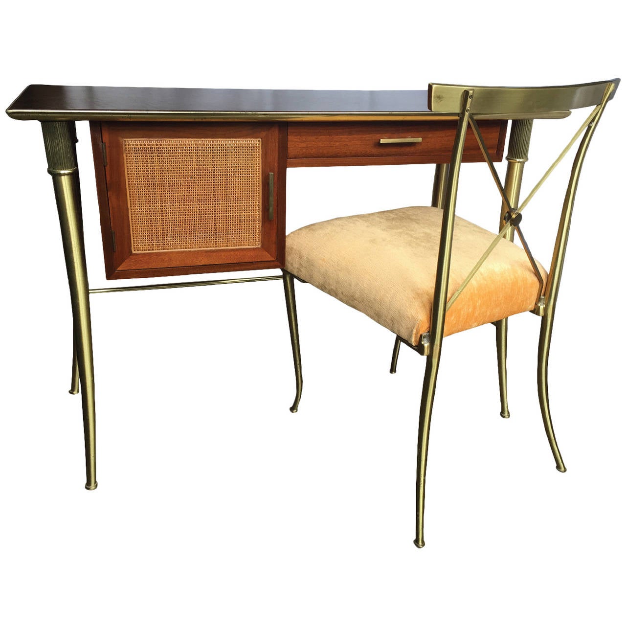 John Stuart Leather Top Desk with Chair at 1stDibs