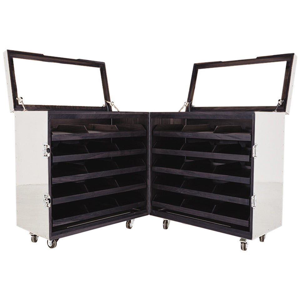 Expandable Shirt Chest in Black Walnut and Stainless Steel For Sale at ...