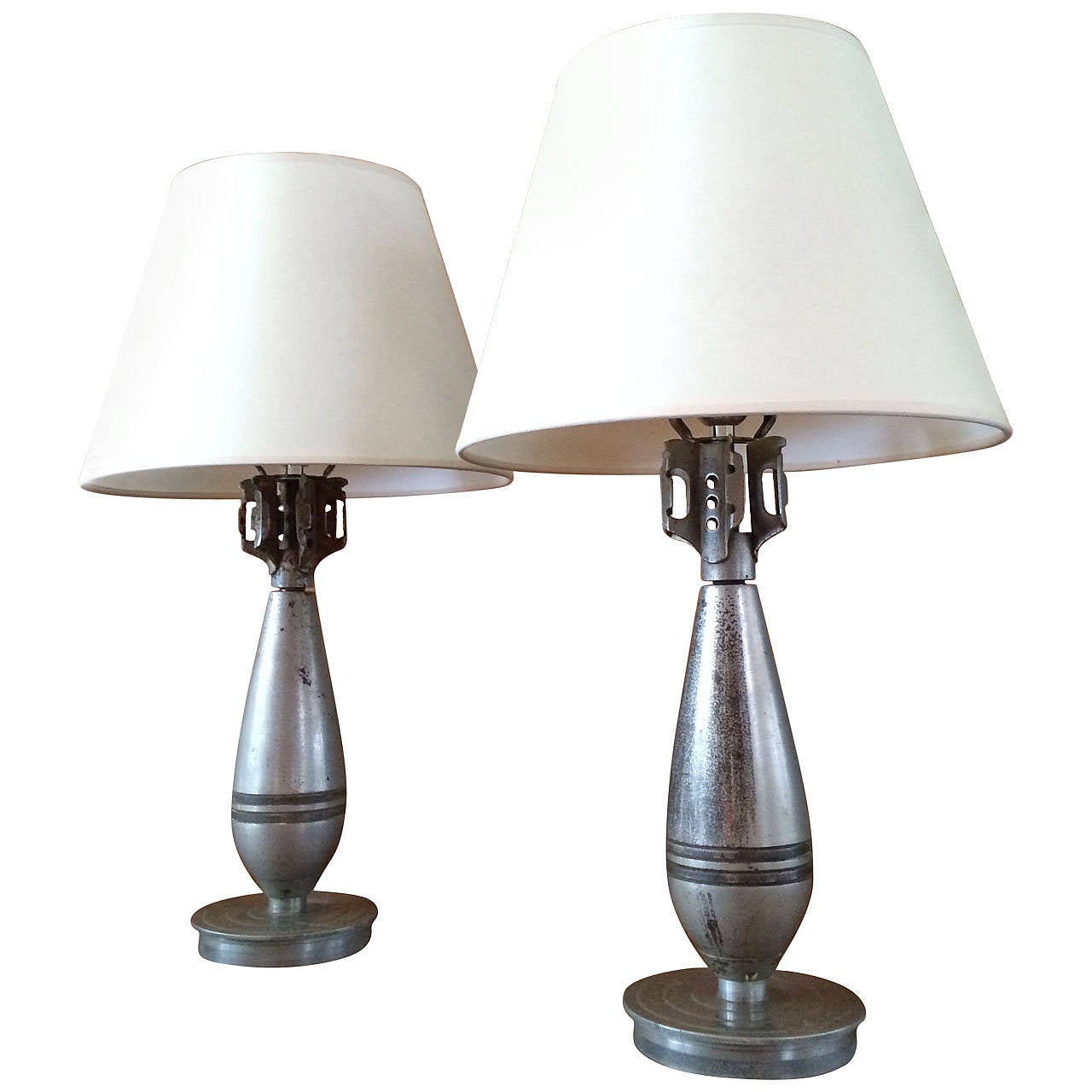 Pair of M43 Bomb Table Lamps, 1940 at 1stDibs