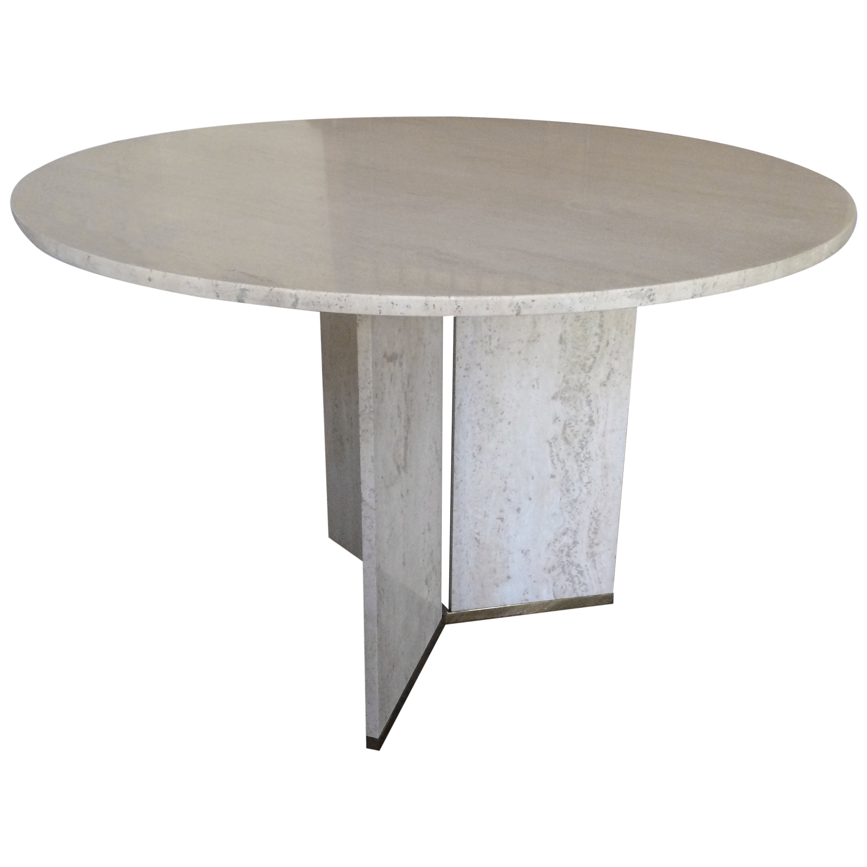 Travertine Center Table, 1970 at 1stDibs