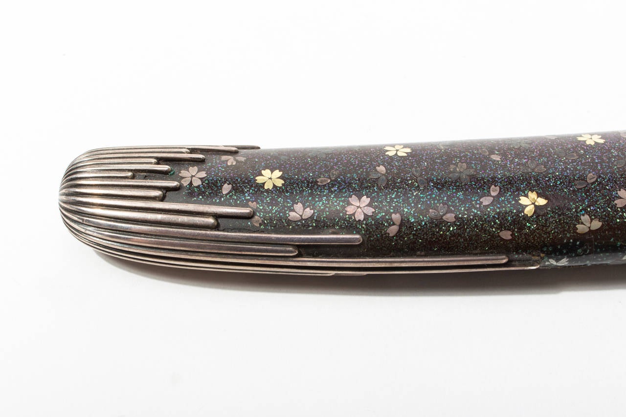 Excessivly Decorated Anonym Meiji Period Aikuchi Tanto with Rich Maik-E ...