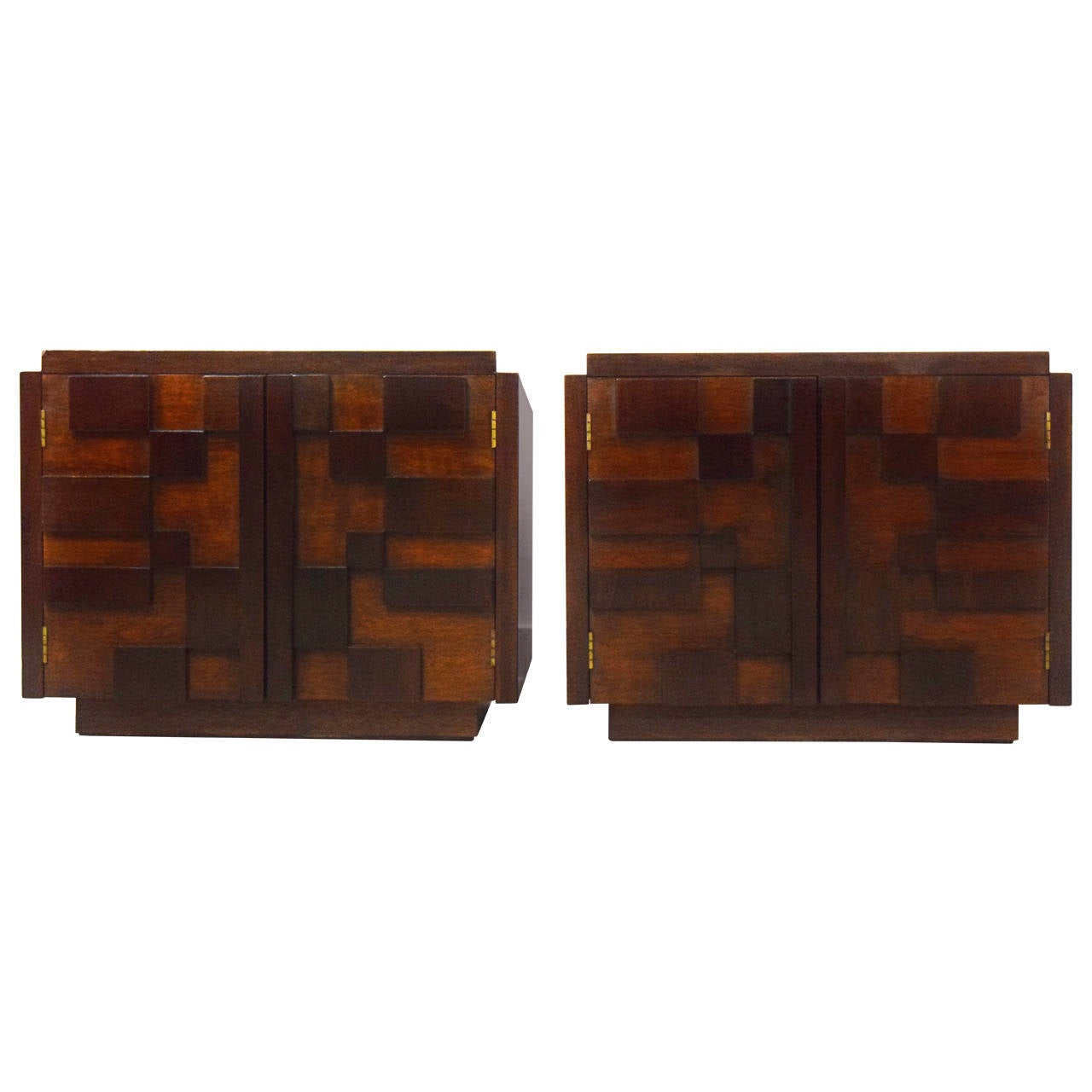 Pair of Brutalist Lane Night Stands at 1stDibs