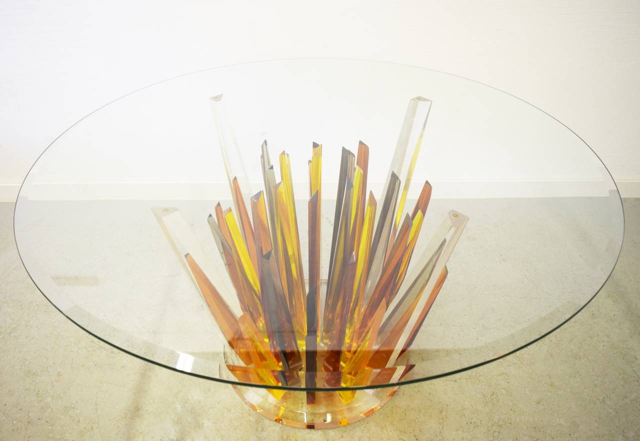 Signed Haziza Multi-Colored Acrylic Dining Table For Sale at 1stDibs ...