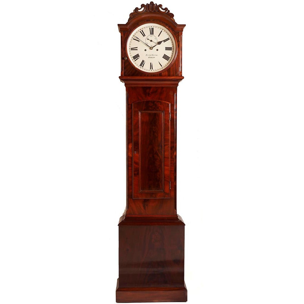 Mahogany Cased Irish Longcase Clock by Ralph Walsh, Dublin, circa 1860 ...