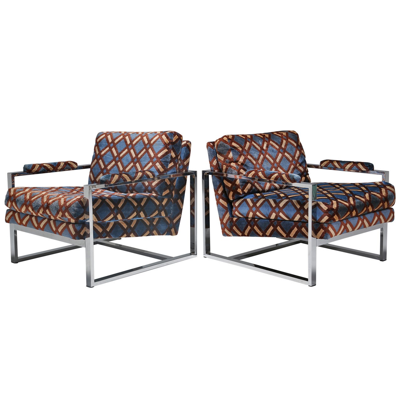 Spectacular 1970s American Chrome Frame Chairs by Craft Associates at ...