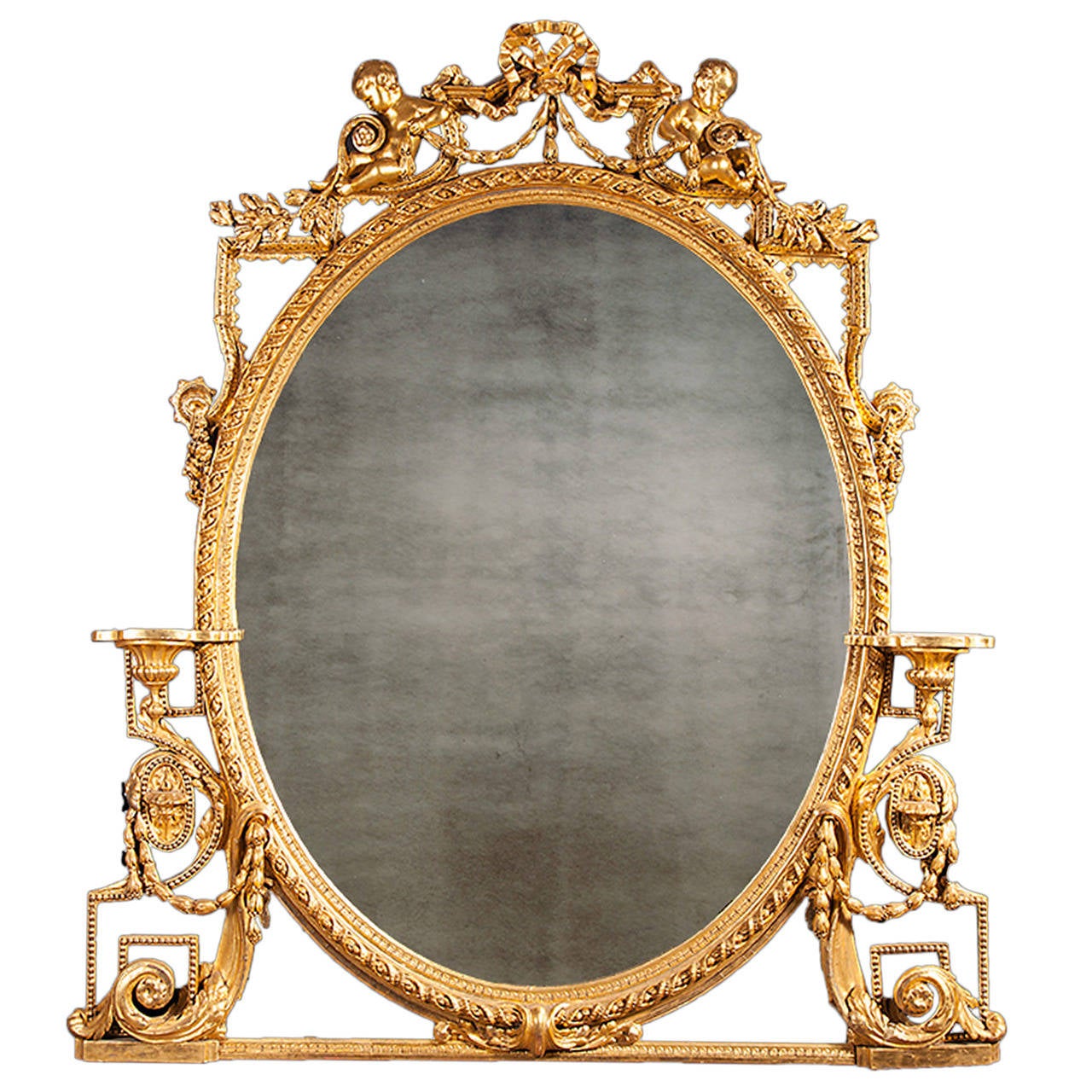 Antique Gilt Over-Mantel Mirror at 1stDibs