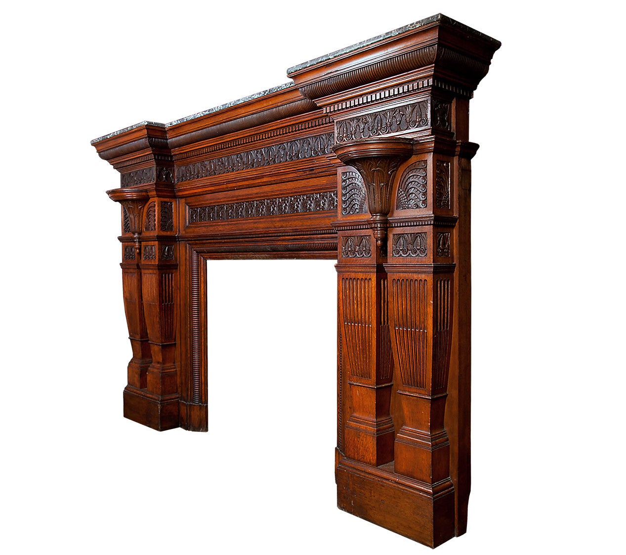 Large 19th Century English Oak Antique Fireplace at 1stDibs
