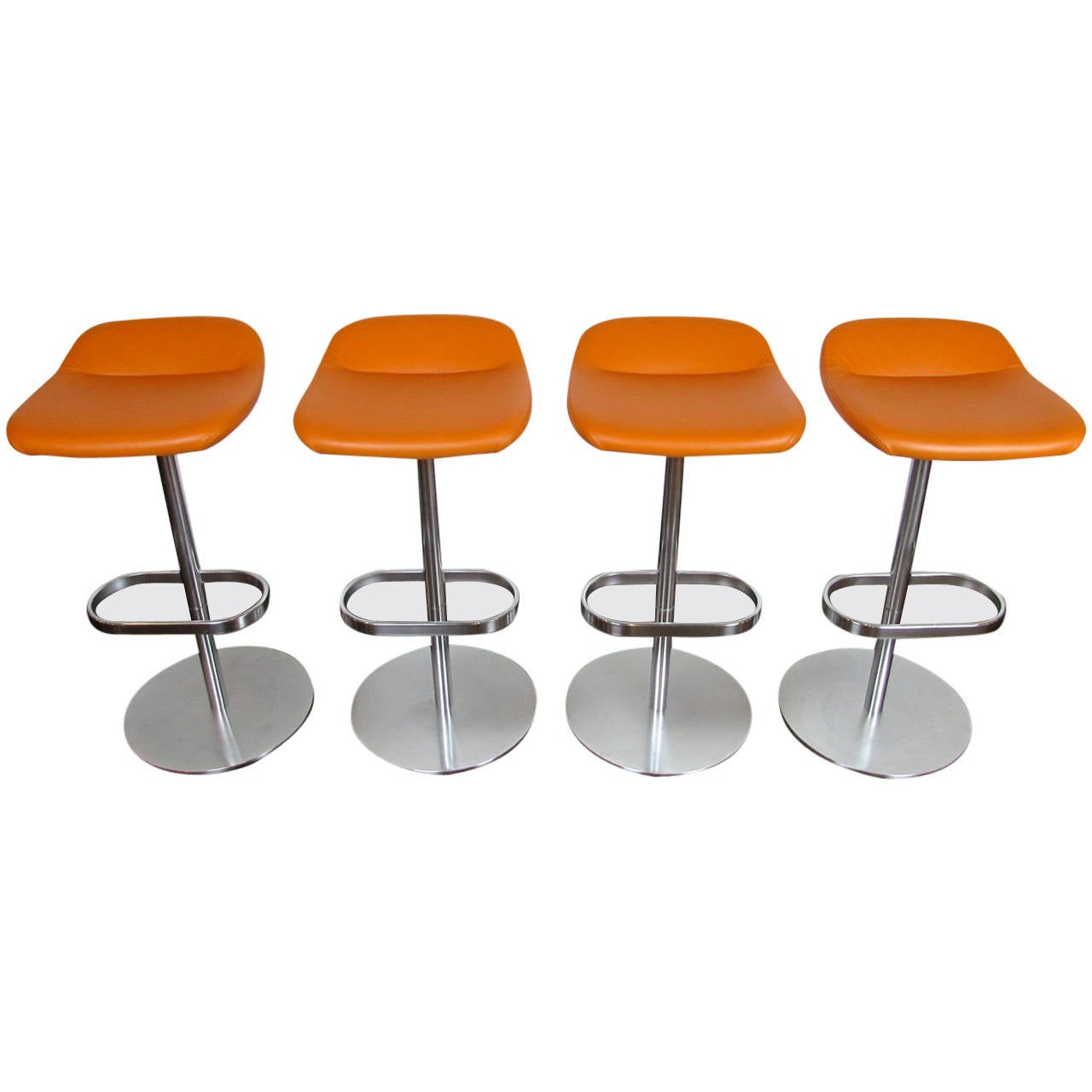 Set of Four Walter Knoll Turtle Bar Stools at 1stDibs
