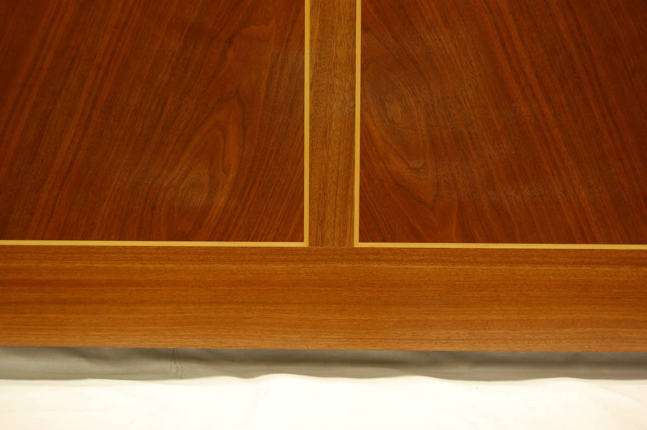 Wooden Architectural Inlaid Panel of Walnut, Maple and Brass For Sale ...