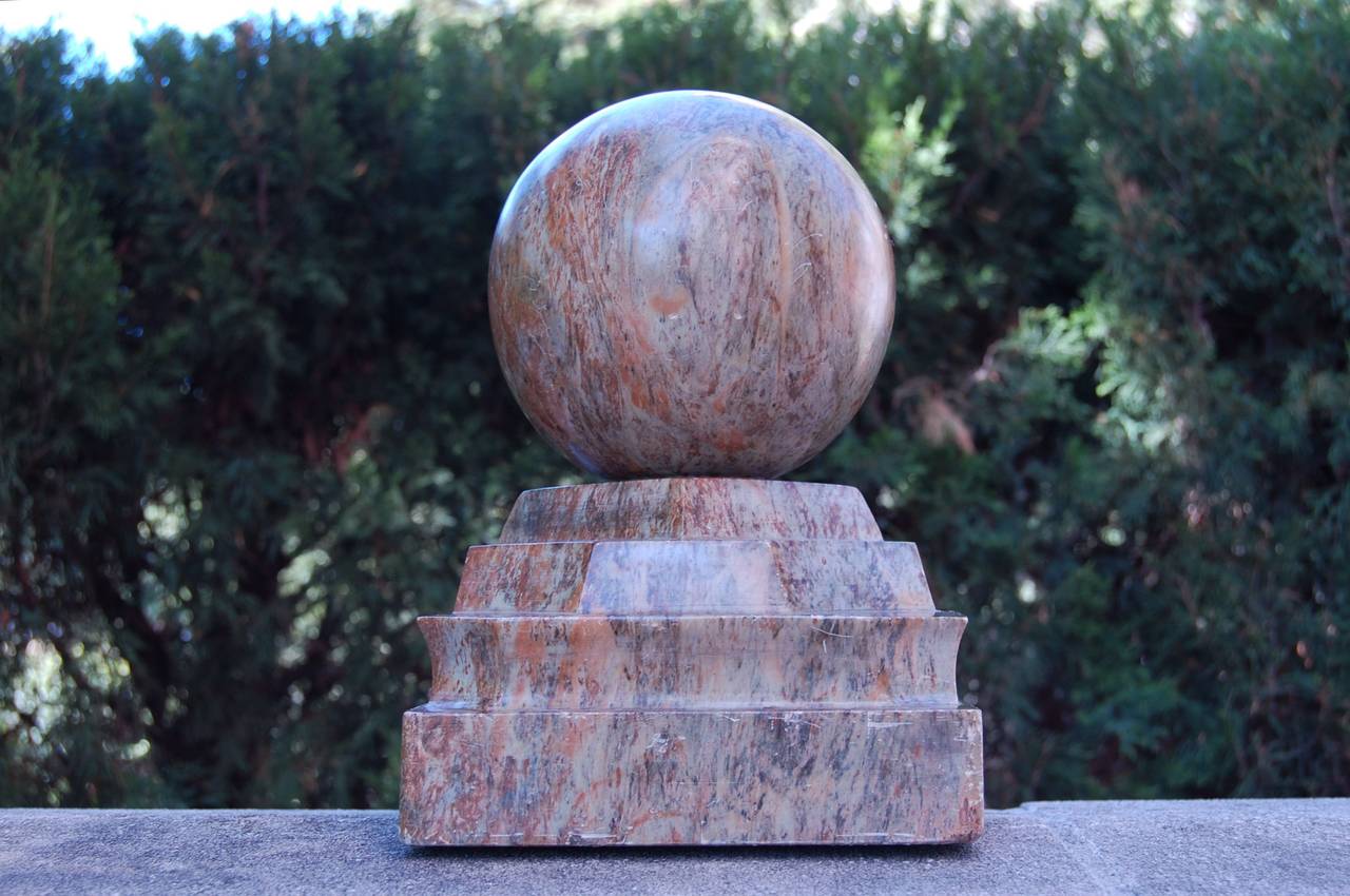 Large Carved Marble Finial "French Rouge Antique" For Sale at 1stDibs
